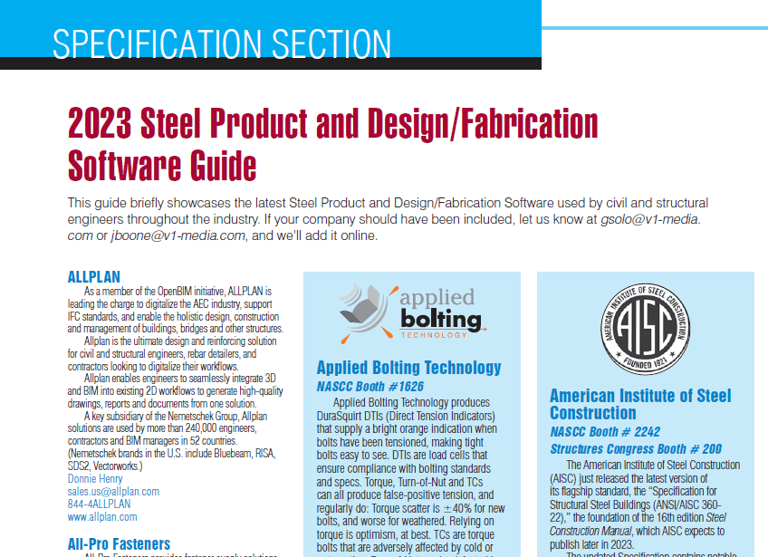 Specification Section 2023 Steel Product And Designfabrication Software ...