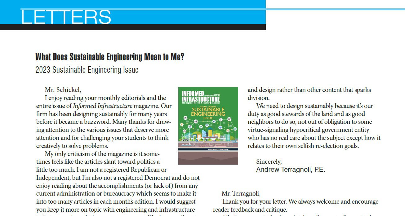 Letters From December 2023 Issue - Informed Infrastructure